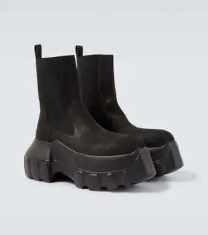 Rick Owens Beatle Mega Tractor Leather Chelsea Boots - Black
