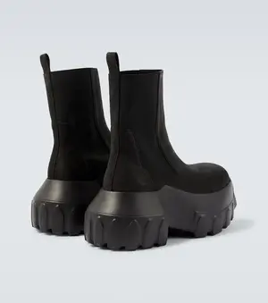 Rick Owens Beatle Mega Tractor Leather Chelsea Boots - Black