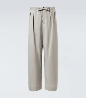 Loewe Wool Wide-leg Trousers - Grey