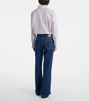 Ag Baggy Mid-rise Wide-leg Jeans - Blue