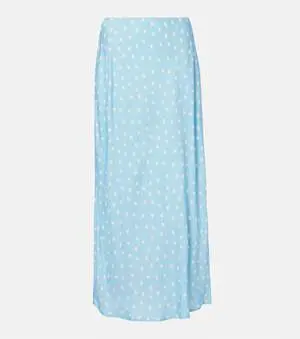 Rixo Ardith Polka-dot Midi Skirt - Blue