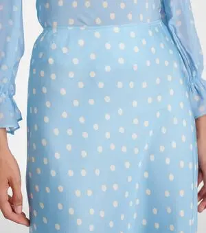 Rixo Ardith Polka-dot Midi Skirt