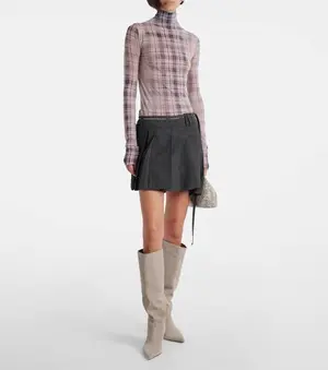 Paris Texas Nina 50 Suede Knee-high Boots - Grey