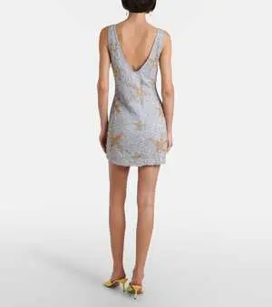 Rixo Christabel Sequined Minidress - Turquoise