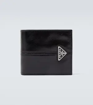 Prada Logo Leather Wallet - Black