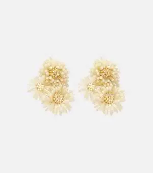 Oscar De La Renta Pompom Beaded Clip-on Earrings - Gold
