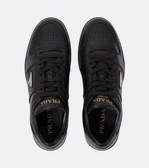 Prada Downtown Leather Sneakers - Black