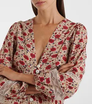 Rixo Floral Printed Midi Dress