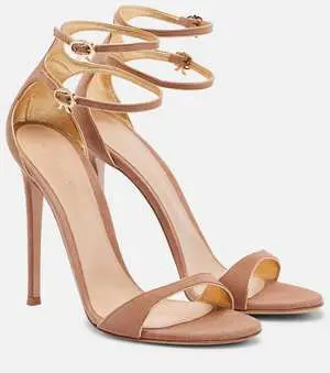 GIANVITO ROSSI 110 Suede Sandals - Pink
