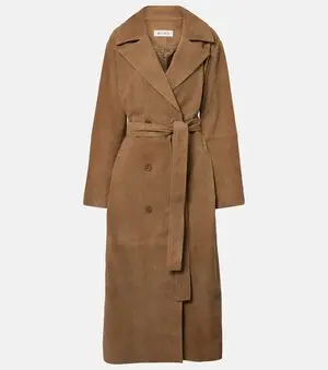 RÓHE Suede Wrap Coat - Brown