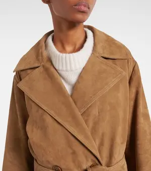 RÓHE Suede Wrap Coat - Brown
