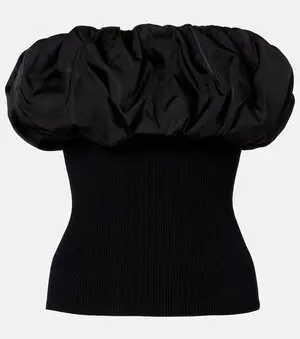 GANNI Draped Top - Black