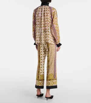 La DoubleJ Cerere Printed Tie-neck Blouse