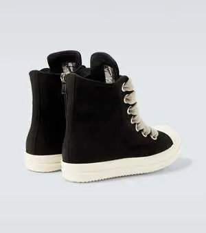 Rick Owens Jumbolace Suede High Top Sneakers