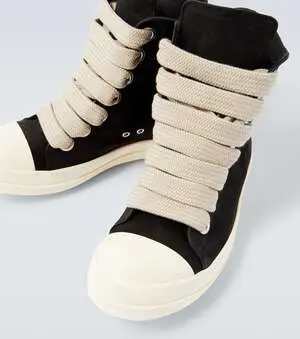 Rick Owens Jumbolace Suede High Top Sneakers