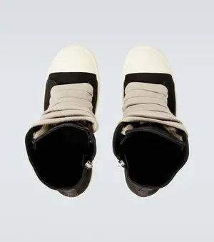 Rick Owens Jumbolace Suede High Top Sneakers