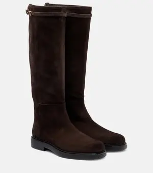 TOD'S Suede Knee-high Boots - Brown
