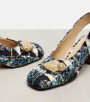 Valentino Garavani Adamantine 60 Tweed Slingback Pumps - Multicoloured