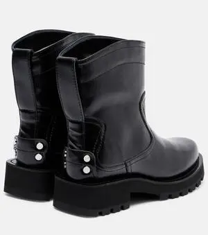 GANNI Studded Ankle Boots - Black