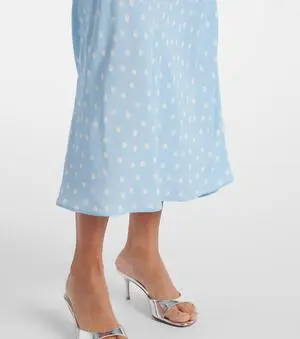Rixo Iggy Lace-trimmed Polka-dot Midi Dress - Blue