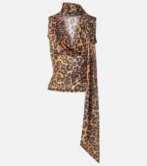 Blumarine Leopard-printed Jersey Top