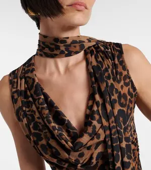 Blumarine Leopard-printed Jersey Top