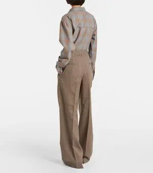 RÓHE Checked Virgin Wool Straight Pants