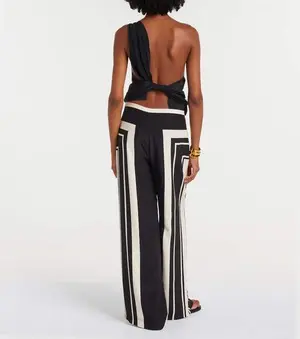 SIR. Pietra Printed Silk Crêpe Wide-leg Pants
