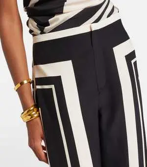 SIR. Pietra Printed Silk Crêpe Wide-leg Pants