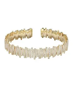 SUZANNE KALAN 18kt Yellow Bangle With Diamonds - Gold
