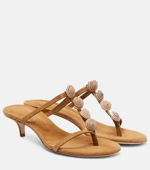 Christopher Esber Sundial Heel 40 Thong Sandals - Beige