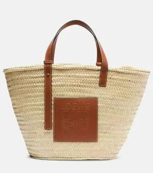 Loewe Anagram Large Leather-trimmed Basket Bag