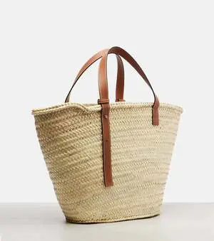 Loewe Anagram Large Leather-trimmed Basket Bag