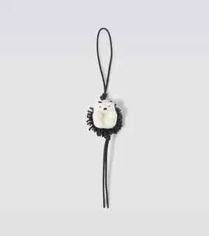 Loewe Hedgehog Beaded Bag Charm - White