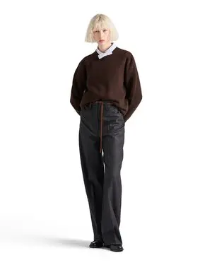 Prada Wool And Cashmere Crew-neck Sweater - Brown
