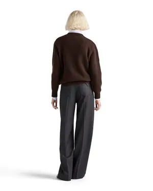 Prada Wool And Cashmere Crew-neck Sweater - Brown