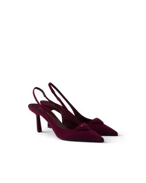 Prada Suede Slingback Pumps - Red