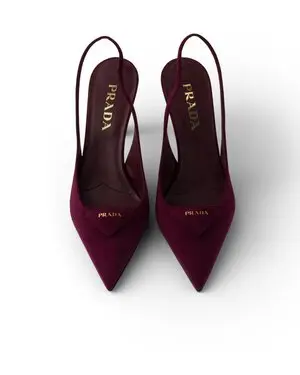 Prada Suede Slingback Pumps - Red