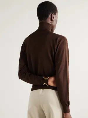 Saint Laurent Wool, Cashmere And Silk-blend Turtleneck Sweater