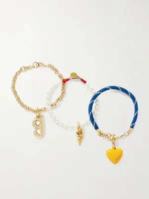 ROXANNE ASSOULIN The Happy Heart Trio Bracelet Set - Multi