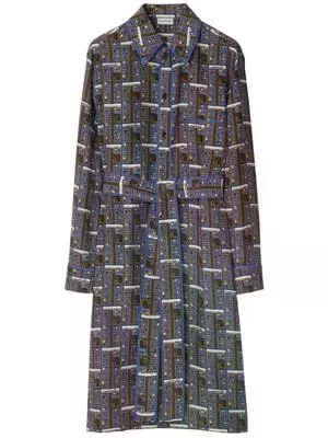 Burberry Silk Twill Dress - Blue