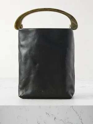 Dries Van Noten Mini Embellished Leather Tote - Black