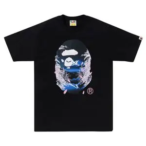 A BATHING APE Sakura Photo Ape Head Tee - Black