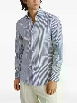 Brunello Cucinelli Stripe Pattern Cotton Shirt