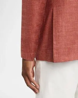 Kiton Tweed Single-breasted Sport Coat - Red