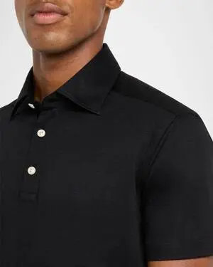 Kiton Apos;s Cotton Classic-fit Polo Shirt - Black