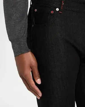 Kiton Wash Straight-fit Jeans - Black