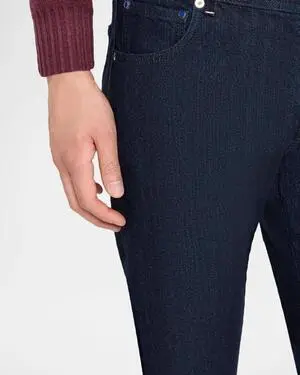 Kiton Dark Wash Straight-fit Jeans - Blue