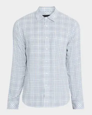 Rails Wyatt Cotton Plaid Button-down Shirt - Bluefin Coral