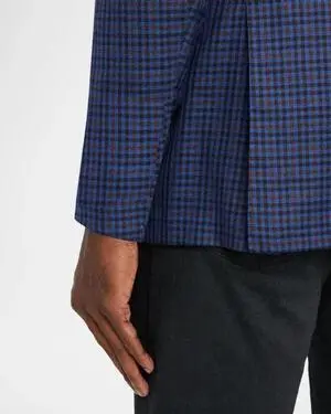 Kiton Cashmere Tattersall Check Sport Coat - Blue